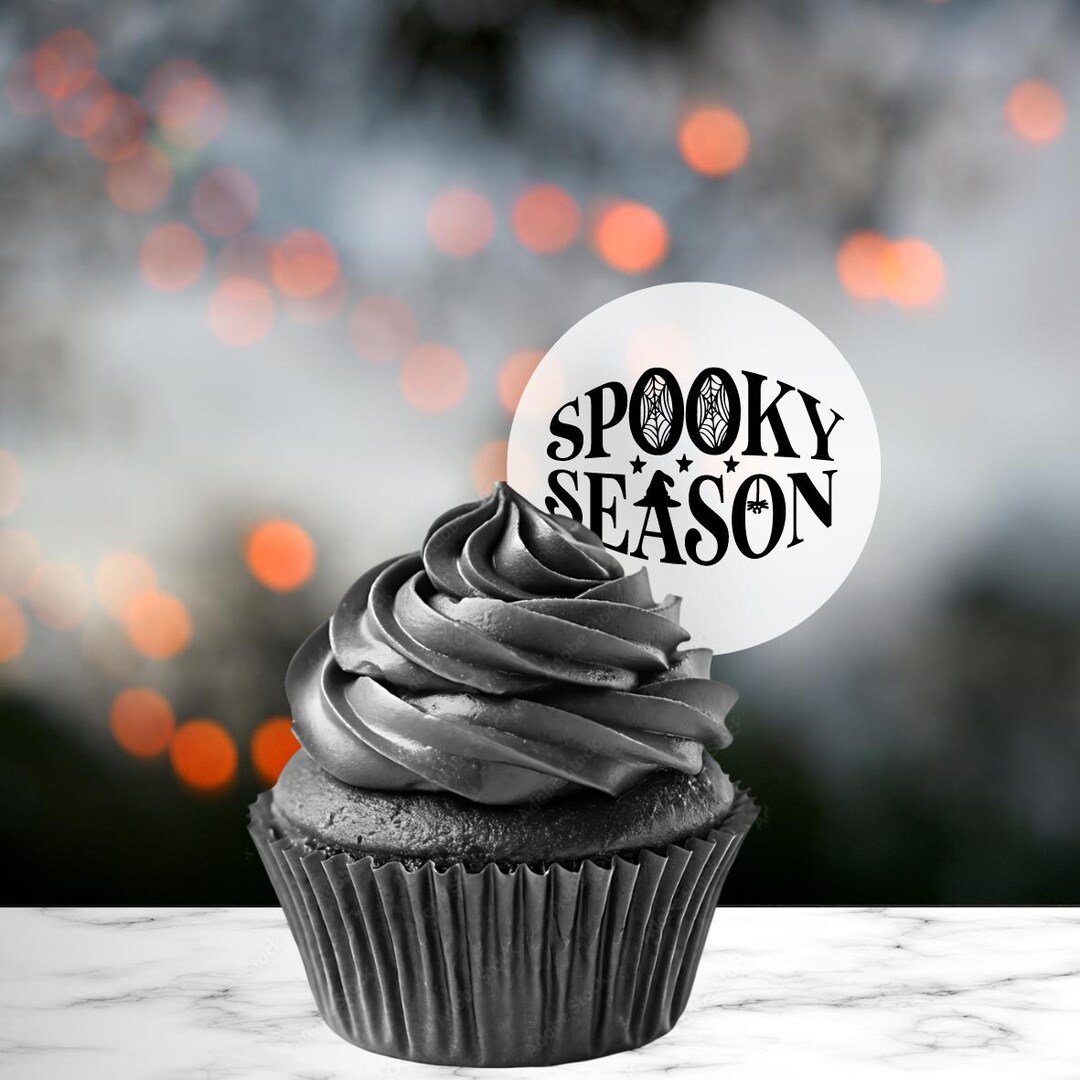 50 Scary Edible Cupcake Topper and Cocktail Drink Garnish Discs ...