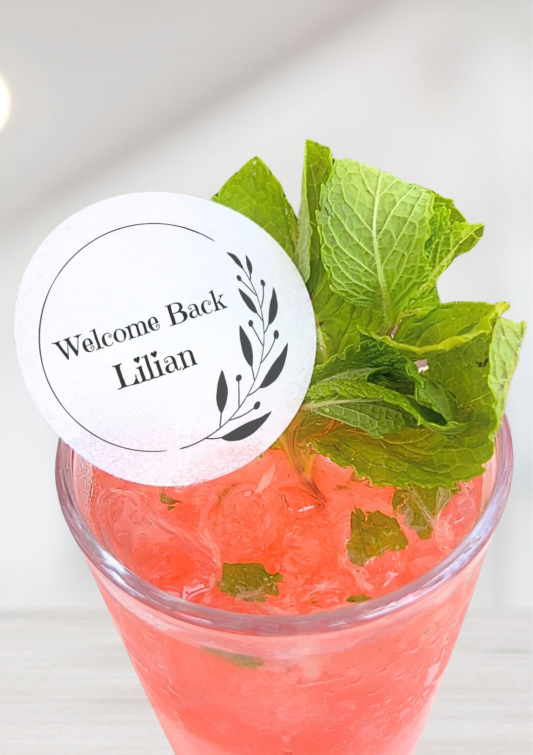 50 Personalized Edible Drink Toppers: Custom Wafer Paper Wreath - Etsy