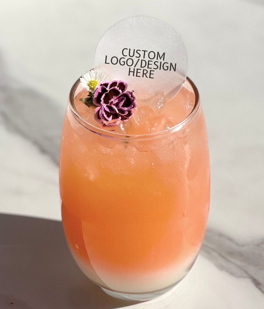 300 Ct Bulk Custom Edible Drink Toppers With Personalized Logo for ...