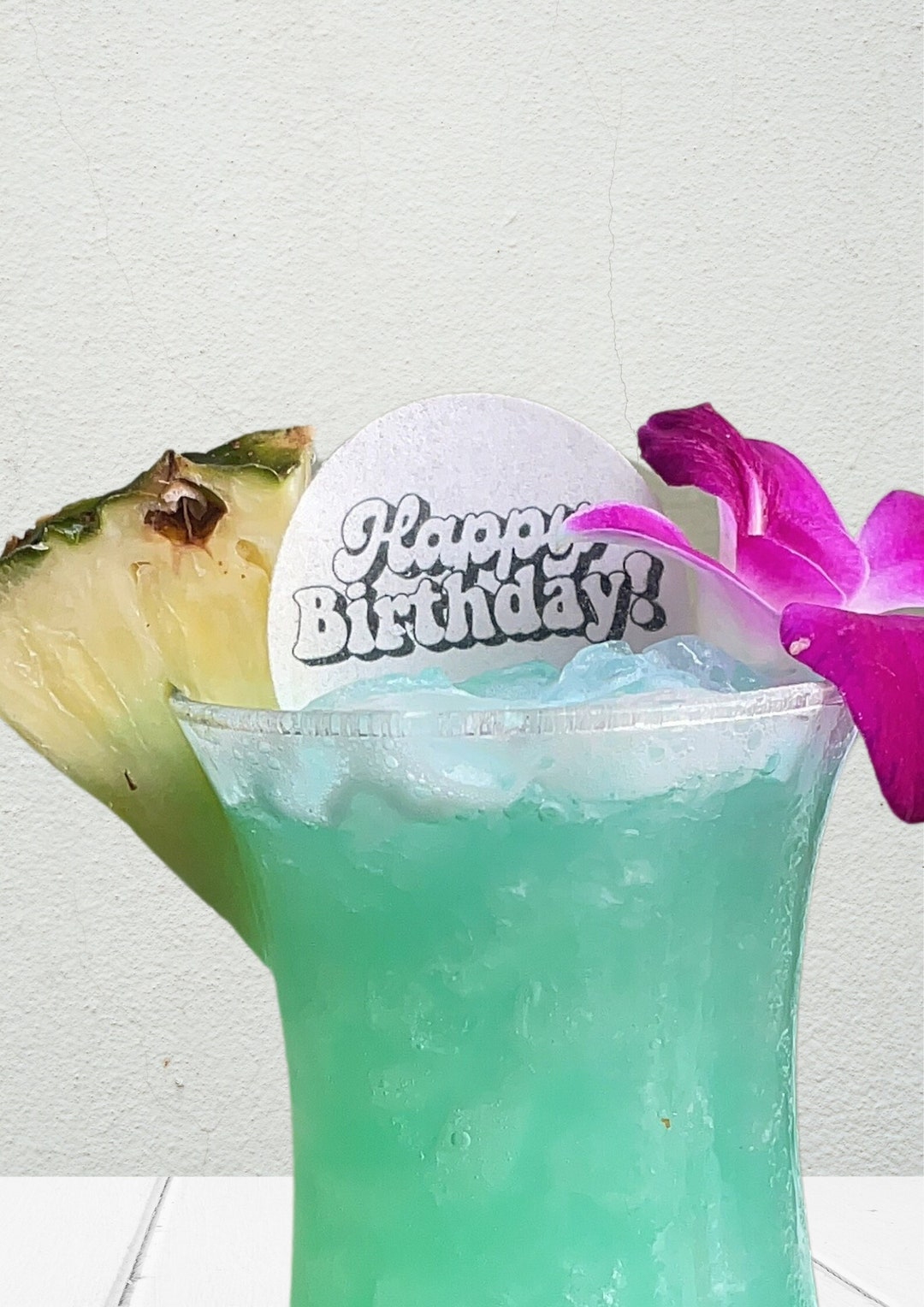 50 Edible Drink Toppers: Happy Birthday Cocktail Garnish, Vegan Party ...