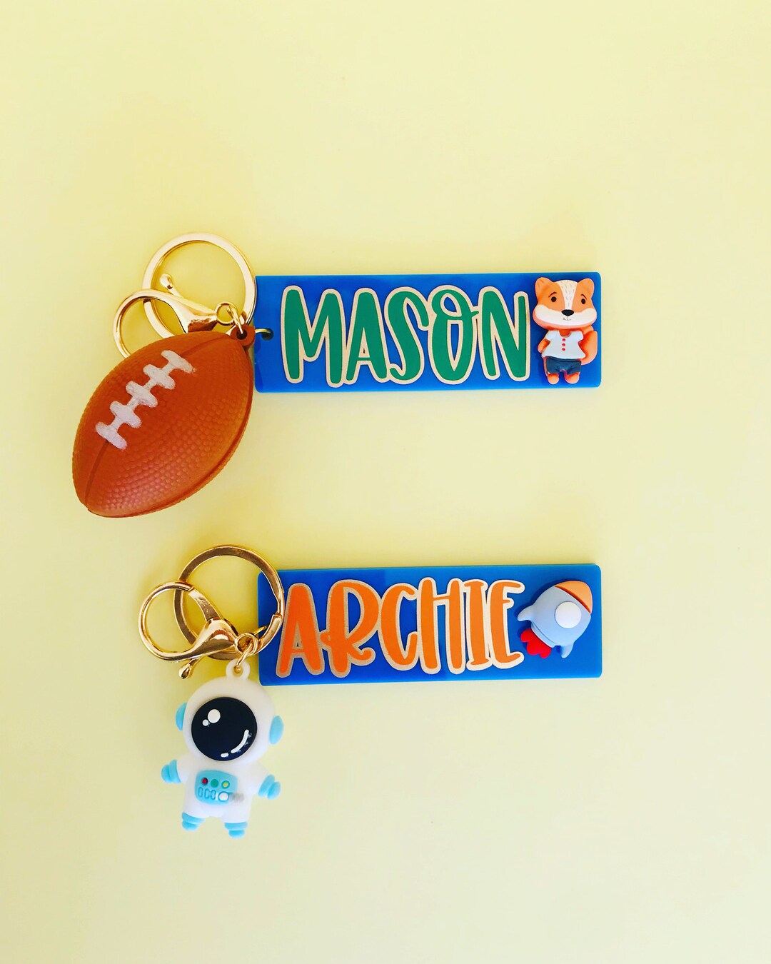 School, Kindy, Preschool Acrylic Deluxe Bag Tag Personalised With Charm ...