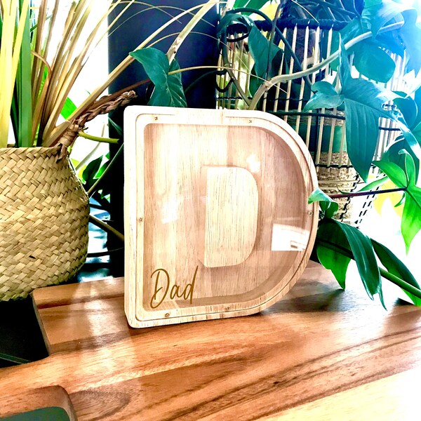 Wooden Letter Money Box - Etsy Australia