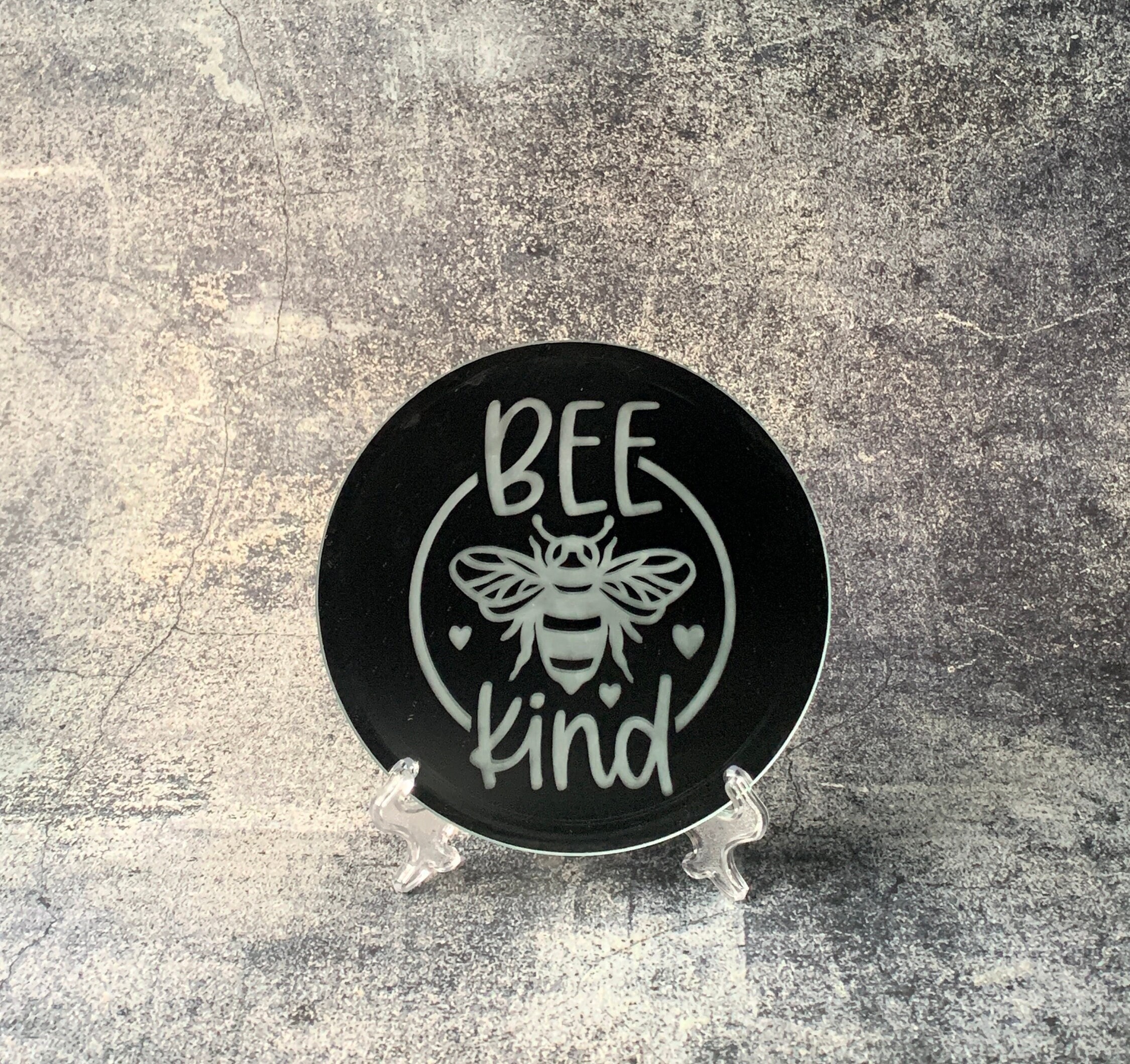 Bee Kind Etched Glass Circle Mirror - Etsy