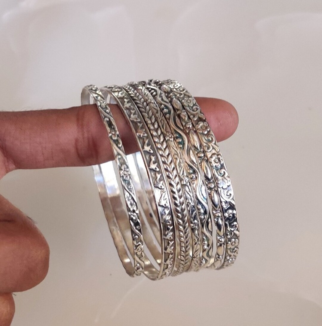 Set of 7 Bangles, Stacking Bangles, Semanarios, Stacking Bracelets, 7 ...
