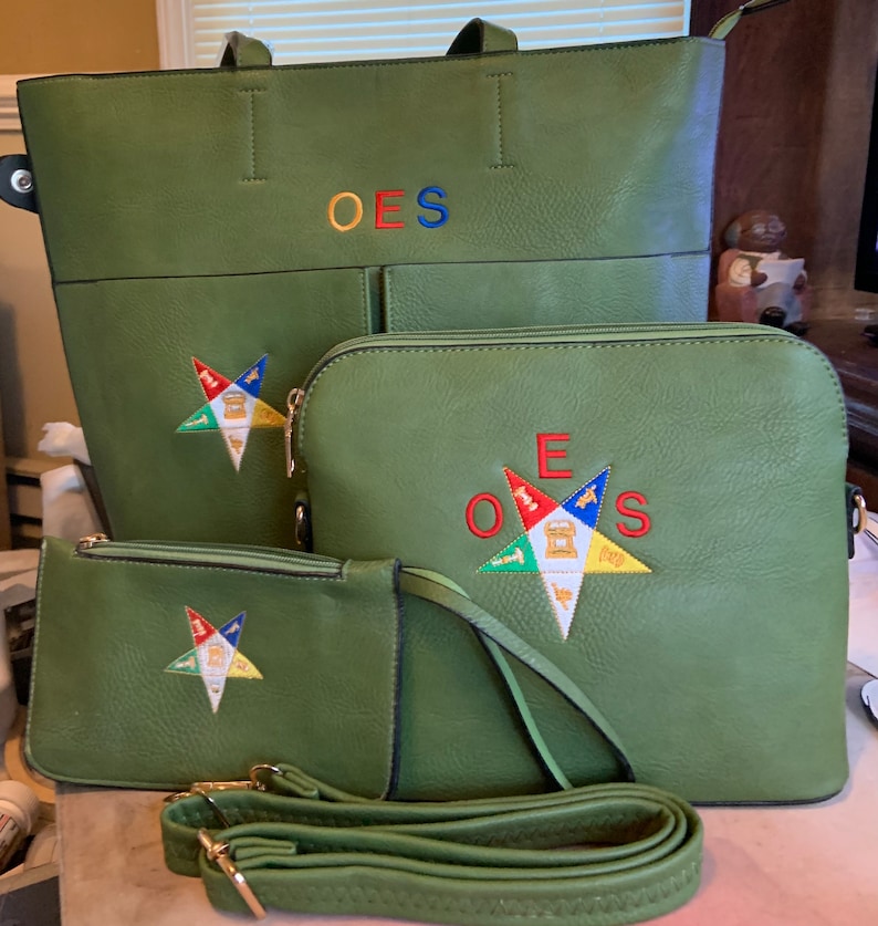 Order of Eastern Star Tote Bag, Shoulderbag and Wristlett { 3 Piece ...