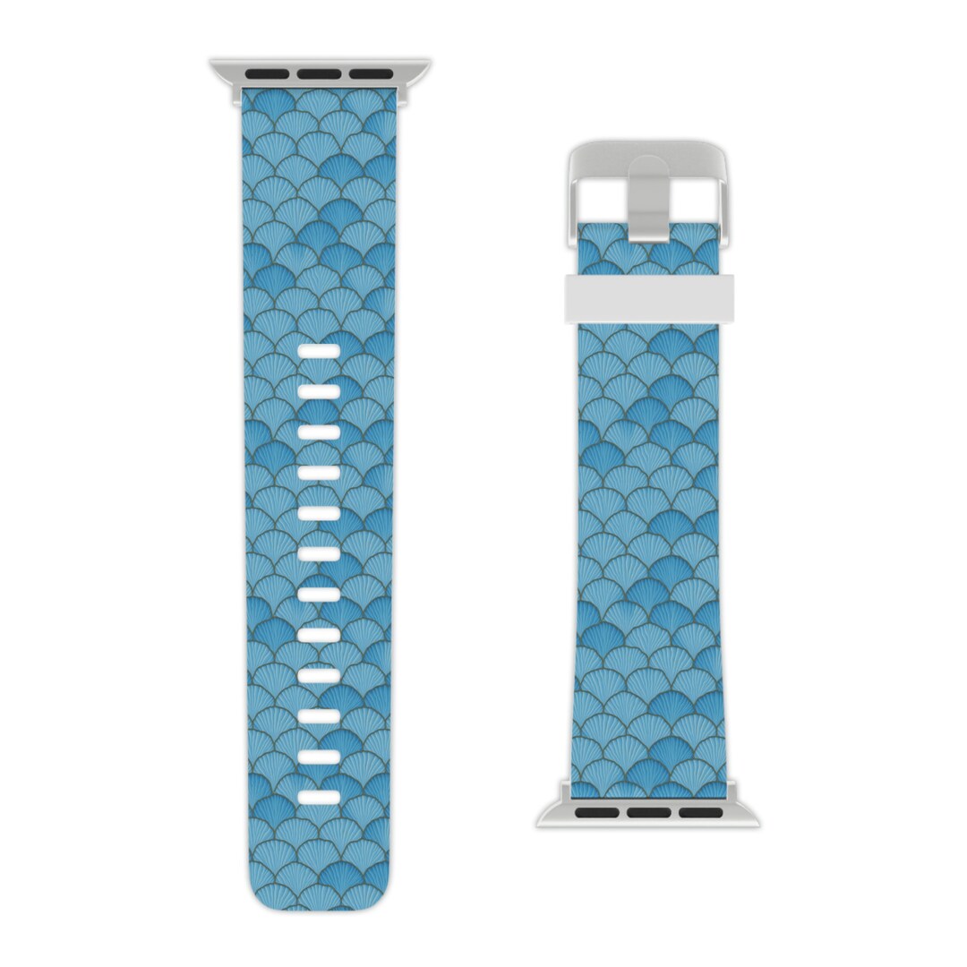 Blue Sea Shell Mermaid Pattern Watch Band for Apple Watch - Etsy
