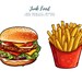 Watercolor Junk Food Clipart - Pizza Design - Cupcake Clipart ...