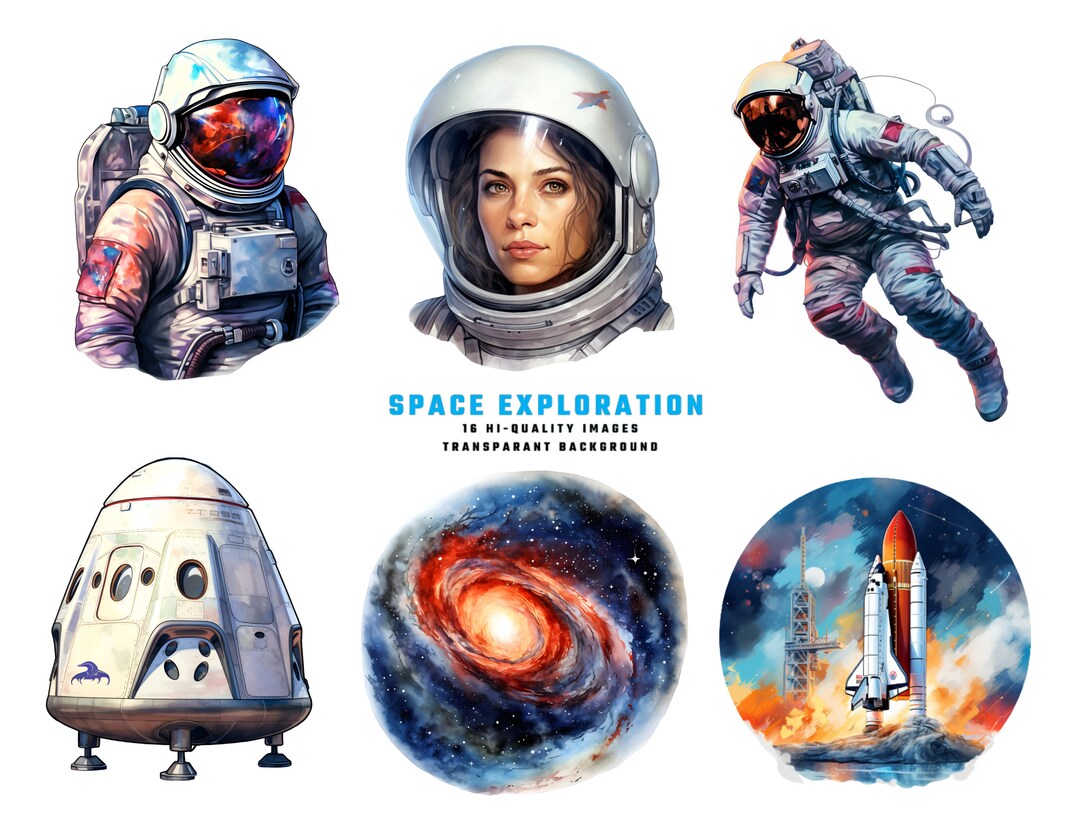 Astronaut Clipart, Outer Space Clipart Set, Planets Clipart Set ...
