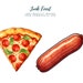 Watercolor Junk Food Clipart - Pizza Design - Cupcake Clipart ...