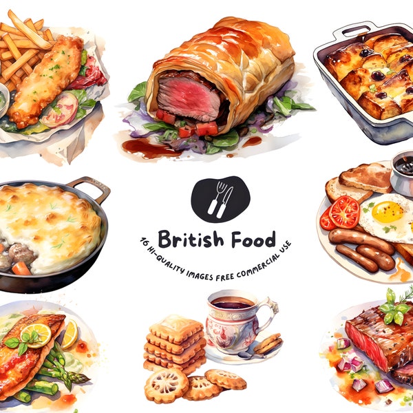 British Food Clipart - Etsy
