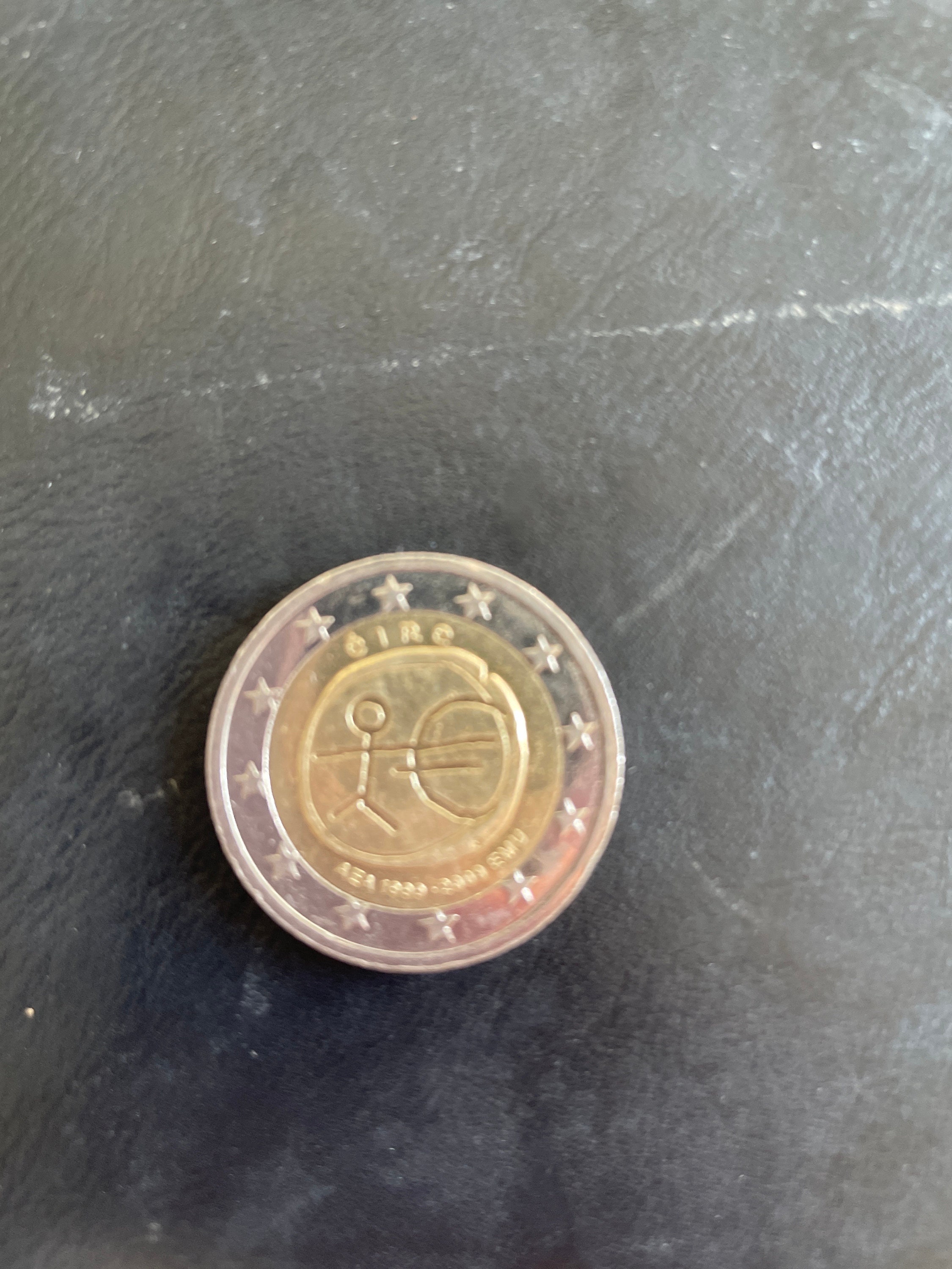Rare 2 Euro Coin. Stickman Eire 1999-2009 - Etsy