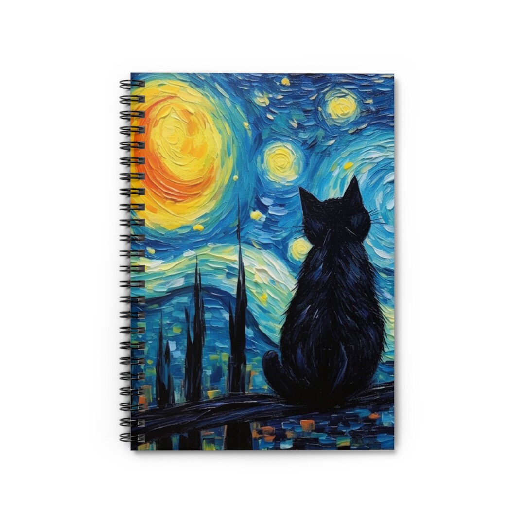 Black Cat - Spiral Notebook - Etsy