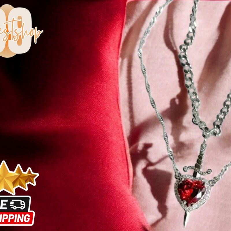 Heart and Sword Necklace - Etsy