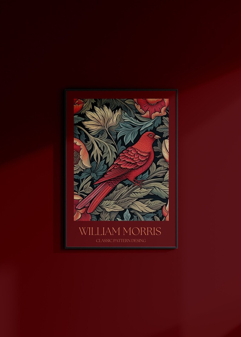 Red William Morris Print Art Gallery Wall Decor William Morris Red ...