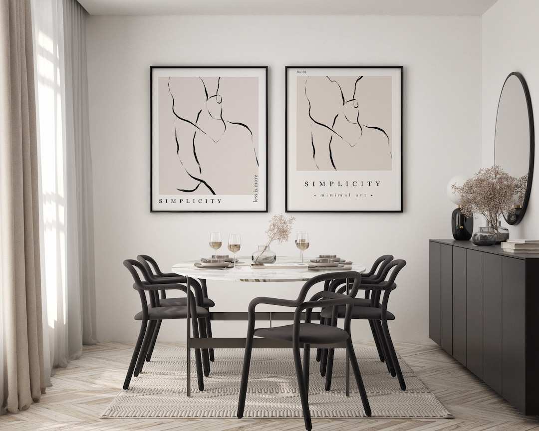 Set of 2 Prints Modern Set of Two Posters Modern Gallery Wall Aesthetic ...