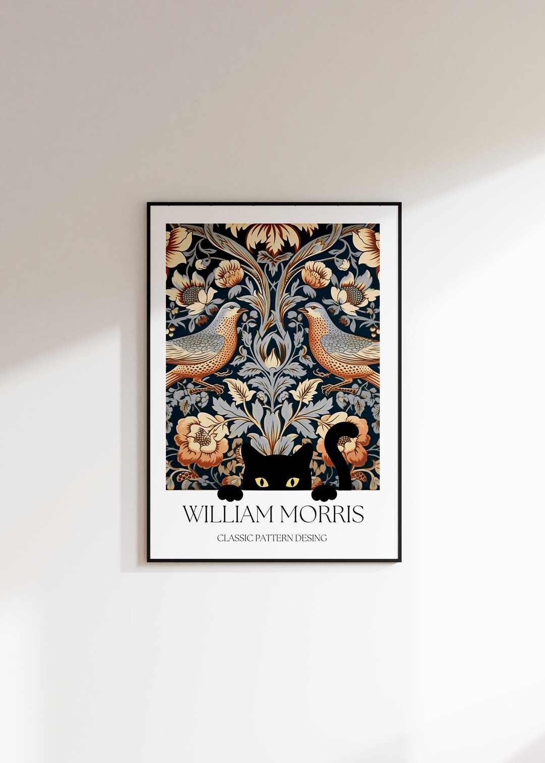 William Morris Cat Print Funny Morris Poster Wall Gallery Art Funny Cat ...