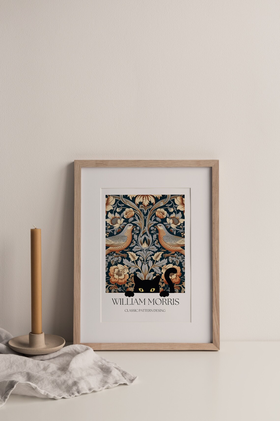 William Morris Cat Print Funny Morris Poster Wall Gallery Art Funny Cat ...