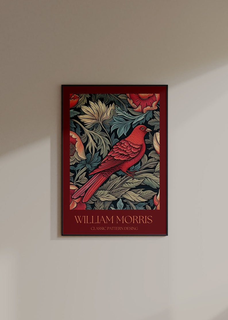 Red William Morris Print Art Gallery Wall Decor William Morris Red ...