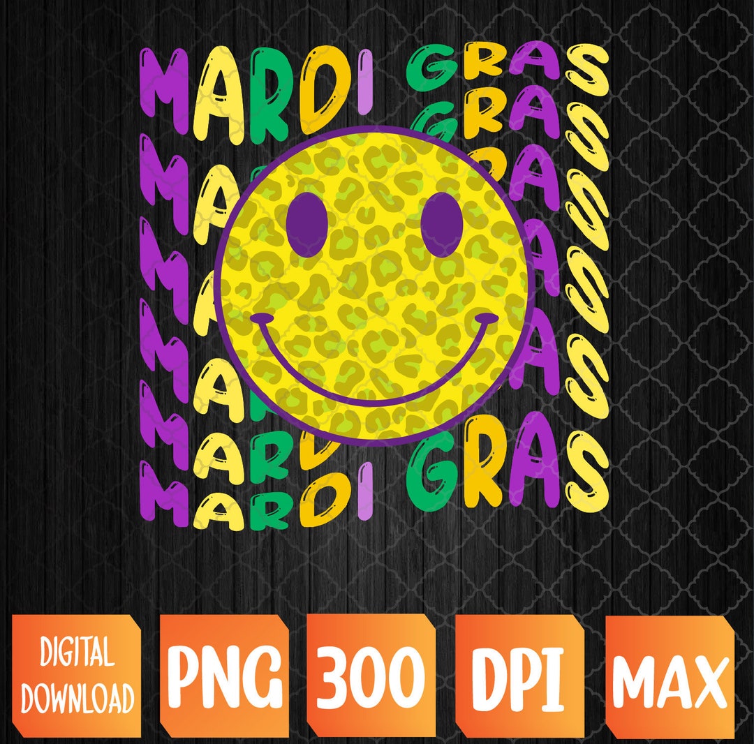 Mardi Gras Smile PNG Digital Download, Sublimation Design - Etsy
