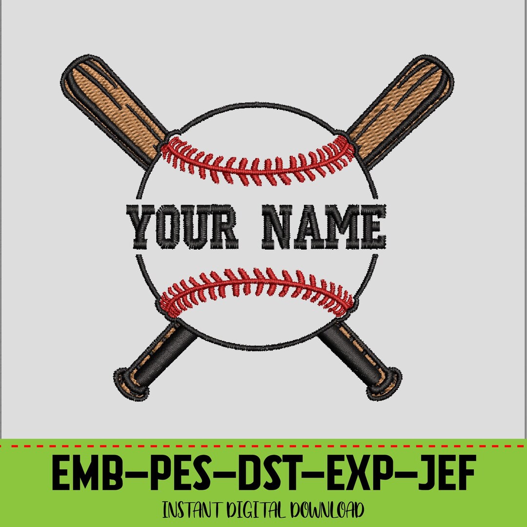 Classic Baseball Bats Monogram Machine Embroidery Design, Personalized ...