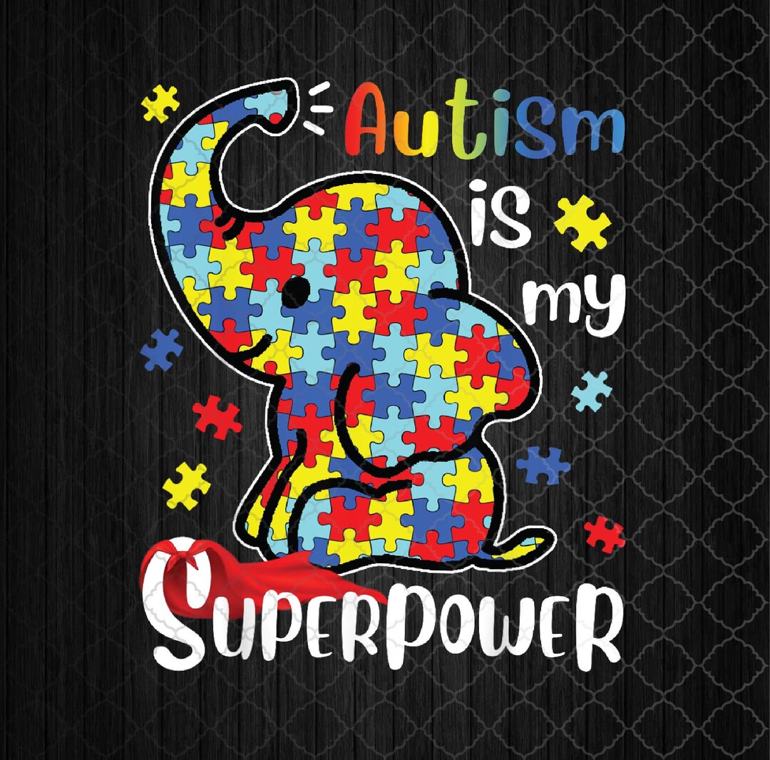 El autismo es mi superpoder png, lindo elefante conciencia del autismo ...