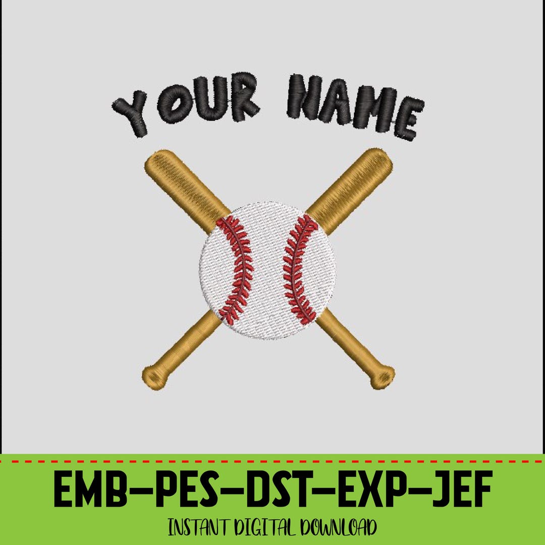 Personalized Baseball Bats Embroidery Design, Customized Name Sports ...