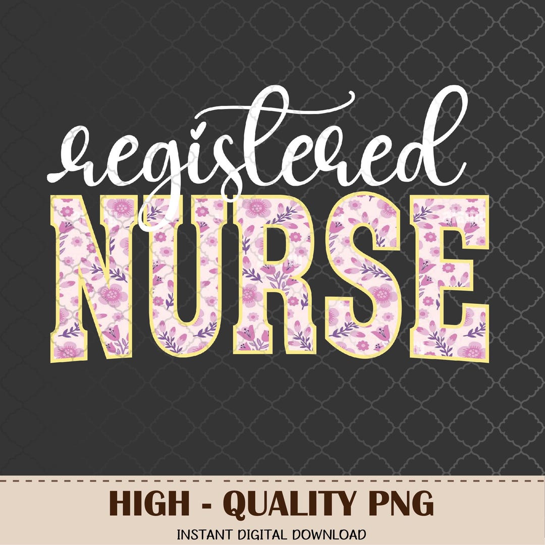RN Nurse Floral Svg, Registered Nurse Svg, Nursing School Svg, Digital ...