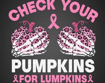 Check Your Pumpkins for Lumpkins Halloween Breast Cancer Awareness PNG ...