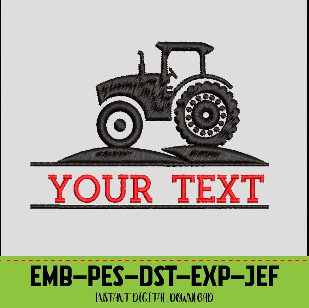 Tractor Split Monogram Machine Embroidery Design, Personalized Farm Boy ...