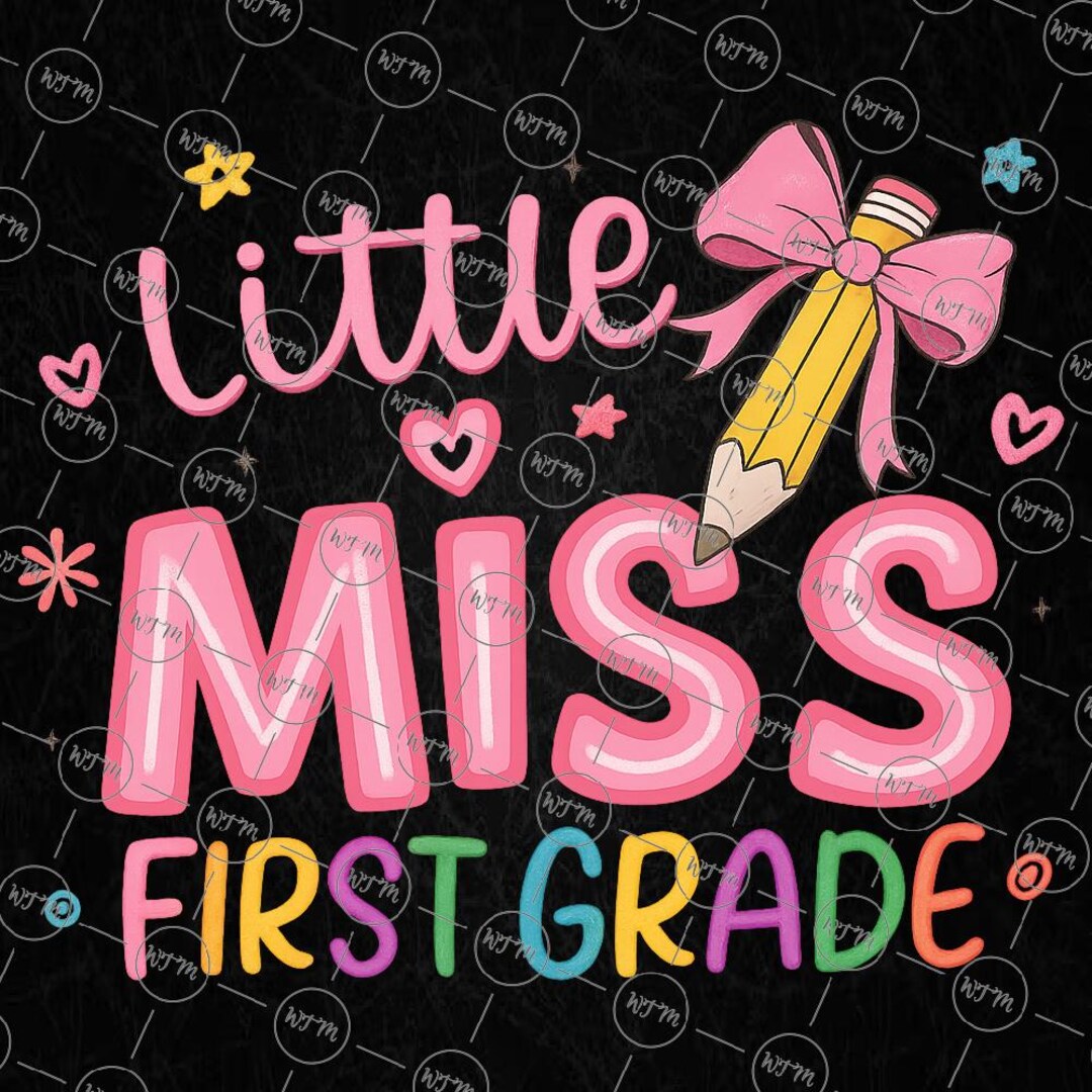 Little Miss First Grade PNG, Cute Back to School Girl PNG, First Day of ...