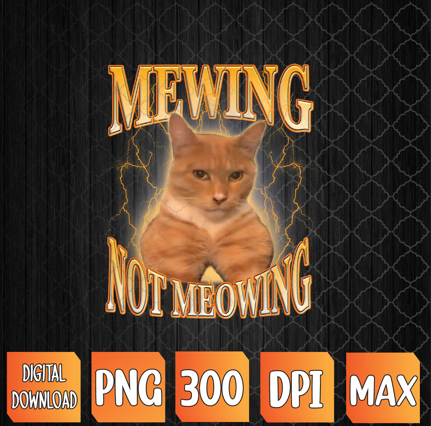 Funny Cat Meme Mewing Looksmax Meowing Cat Trend PNG Digital Download ...