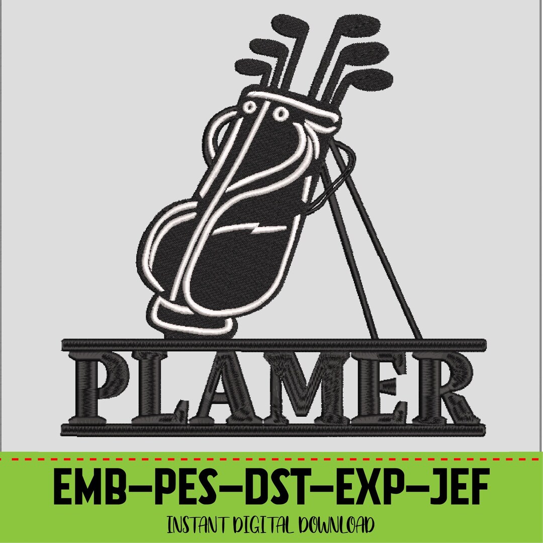 Golf Bag Custom Name Machine Embroidery Design, Personalized Golfer ...