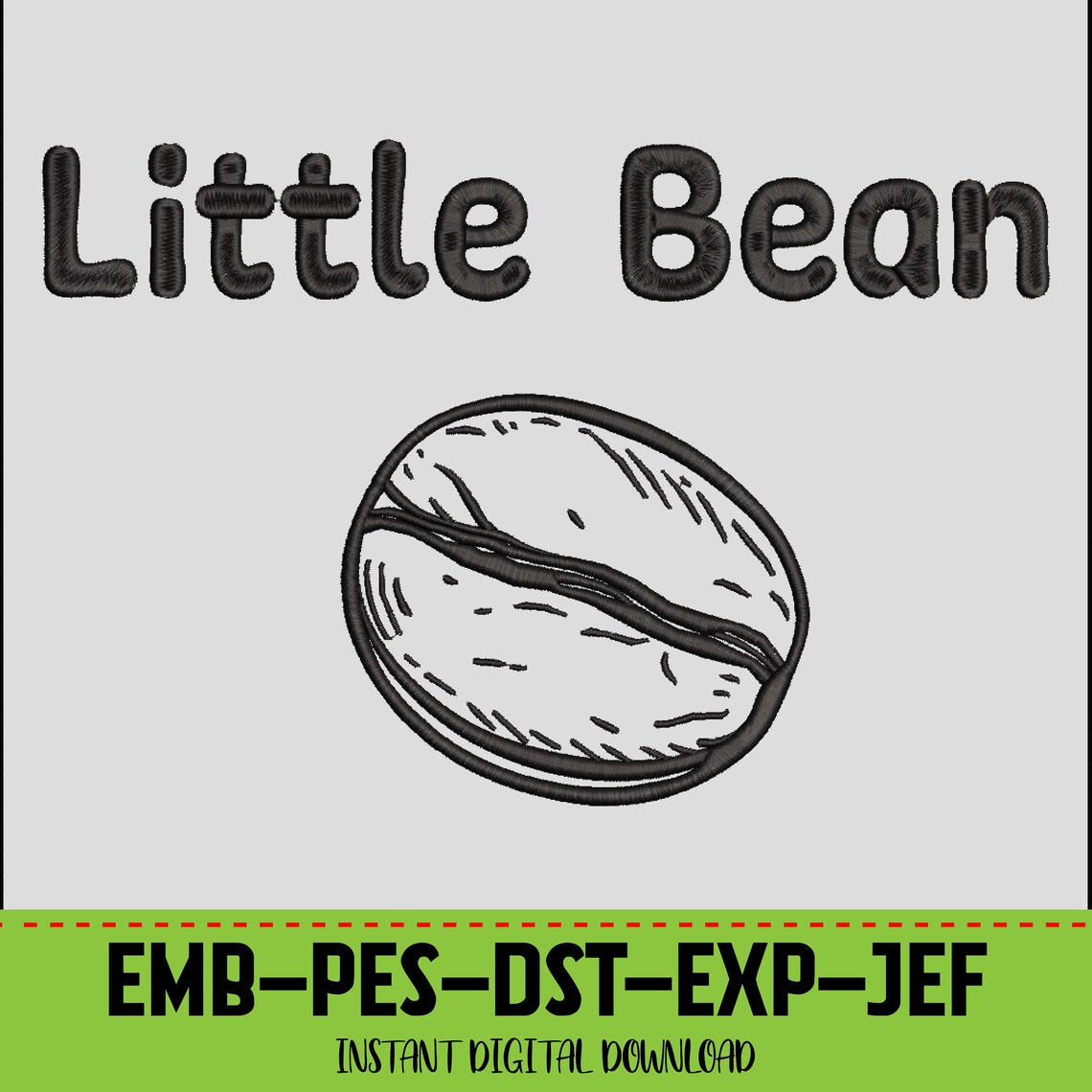 Little Bean Coffee Bean Embroidery Design, Cute Baby Nickname PES DST ...
