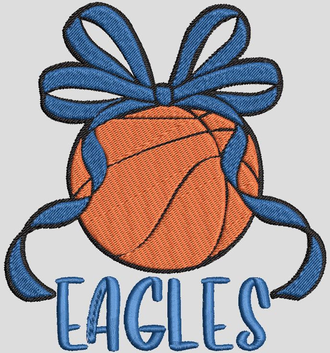 Basketball Bow Embroidery Design, Team Applique PES DST JEF File ...