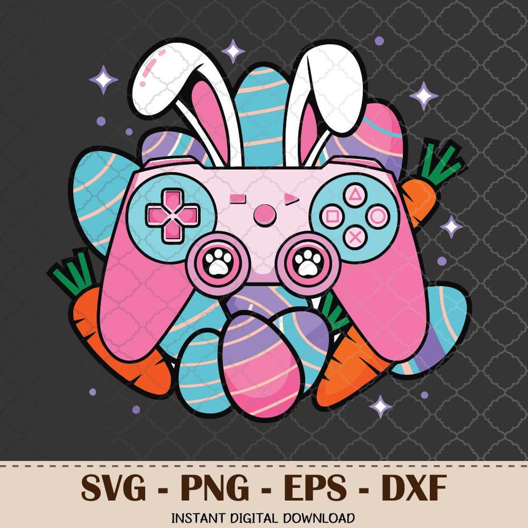 Easter Video Game Svg, Bunny Eggs Gaming Gamer Svg, Png File - Etsy