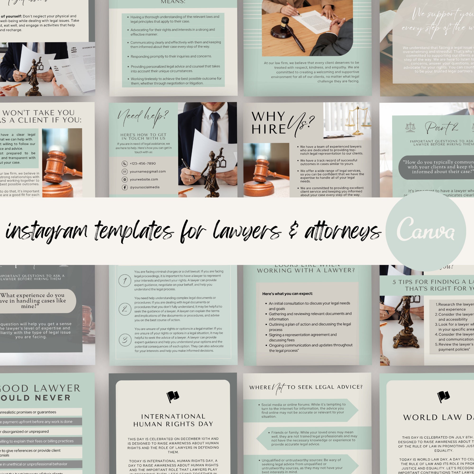 Law Firm Instagram Post Ideas, Sage, Social Media Posts for Lawyers and ...
