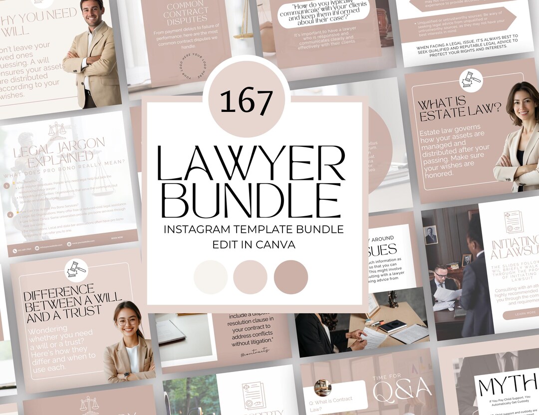 Social Media Posts for Lawyers, Law Firm Instagram, Attorney Templates ...