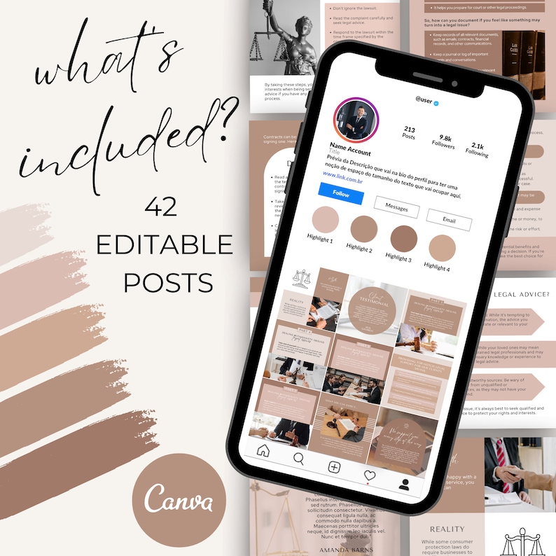 Law Firm Instagram Post Ideas, Neutral, Social Media Posts for Lawyers ...