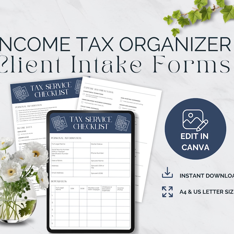 Client Intake Form Tax - Etsy