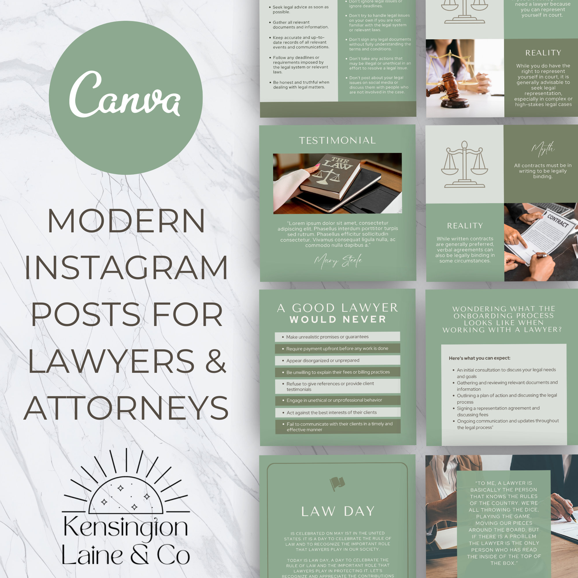 Law Firm Instagram Post Ideas, Sage, Social Media Posts for Lawyers and ...