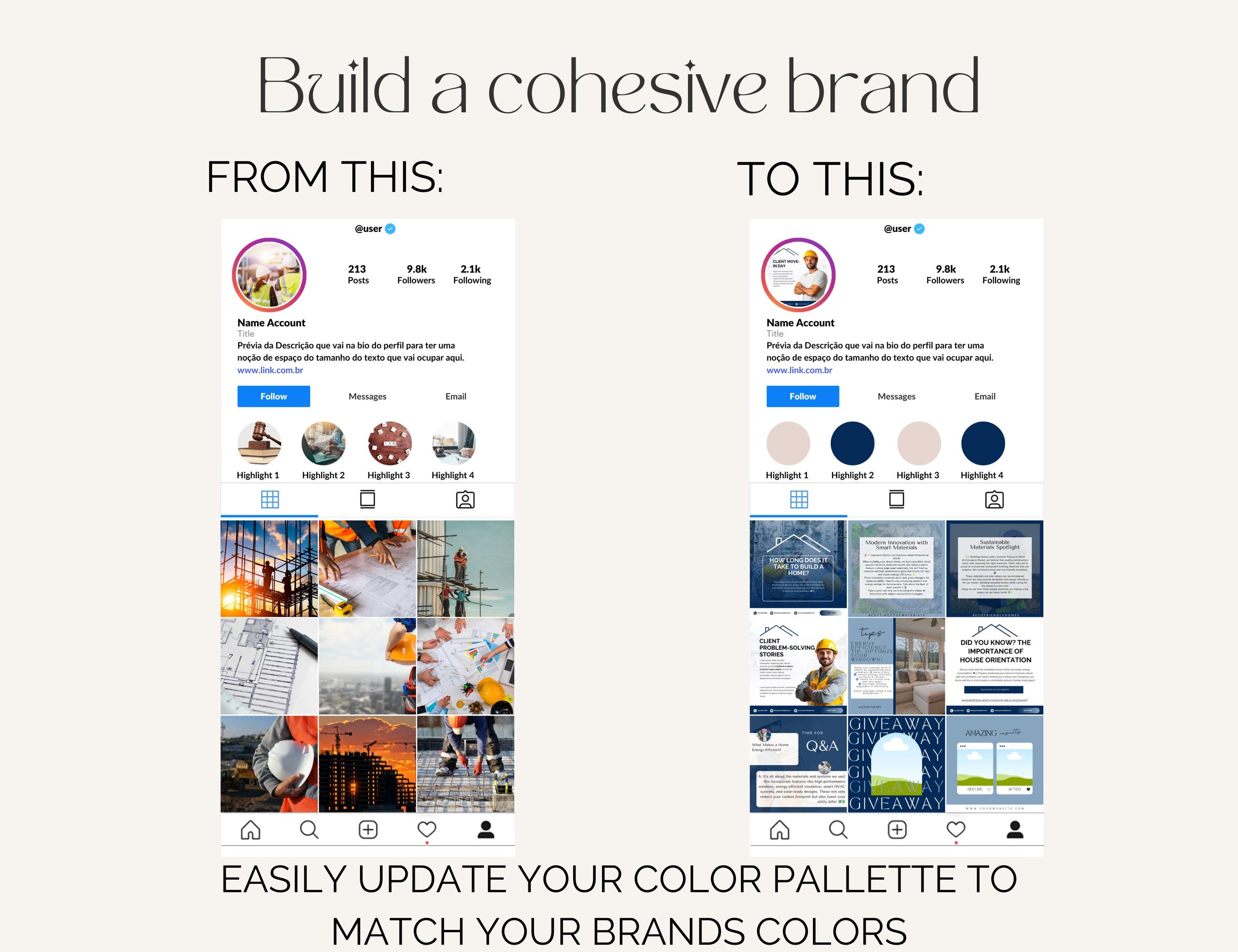 Construction Company Instagram Template, Home Builder Social Media ...