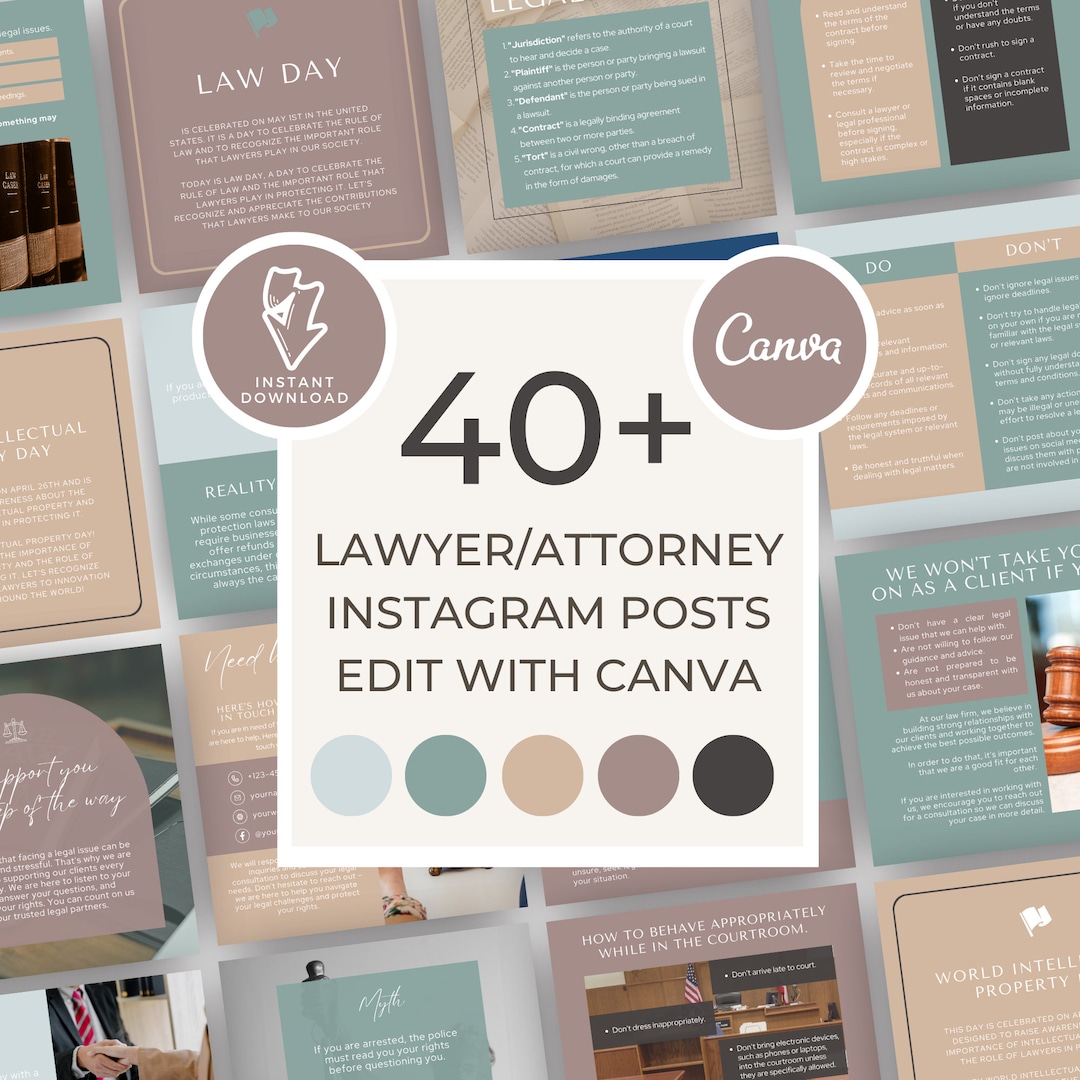 Law Firm Instagram Post Ideas, Sage, Social Media Posts for Lawyers and ...