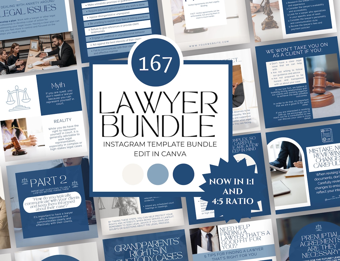 Social Media Posts for Lawyers, Law Firm Instagram, Attorney Templates ...