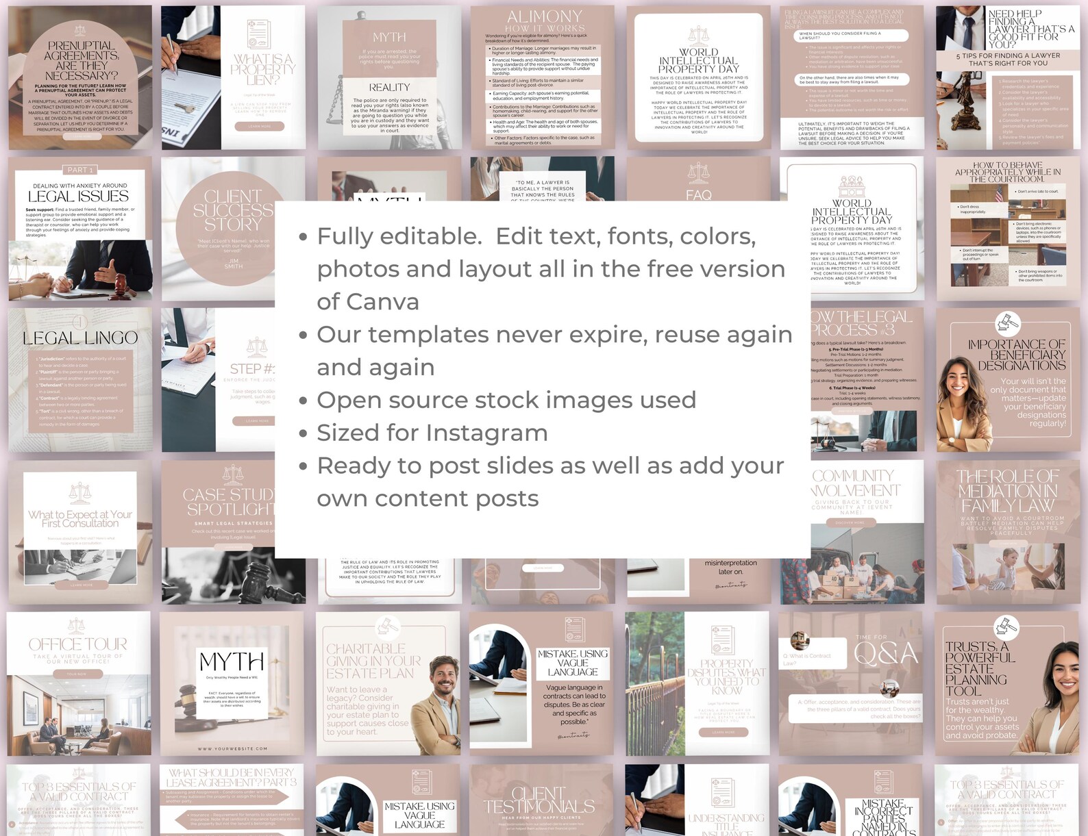 Social Media Posts for Lawyers, Law Firm Instagram, Attorney Templates ...
