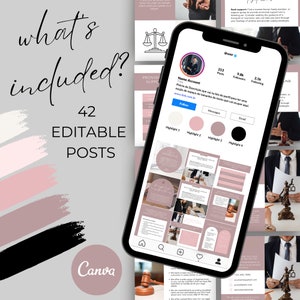Law Firm Instagram Post Ideas, Blush, Social Media Posts for Lawyers ...