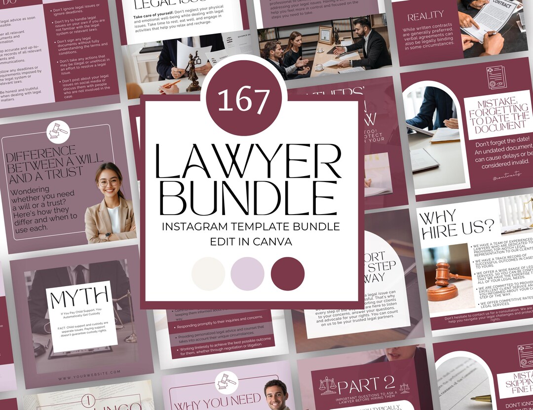 Social Media Posts for Lawyers, Law Firm Instagram, Attorney Templates ...