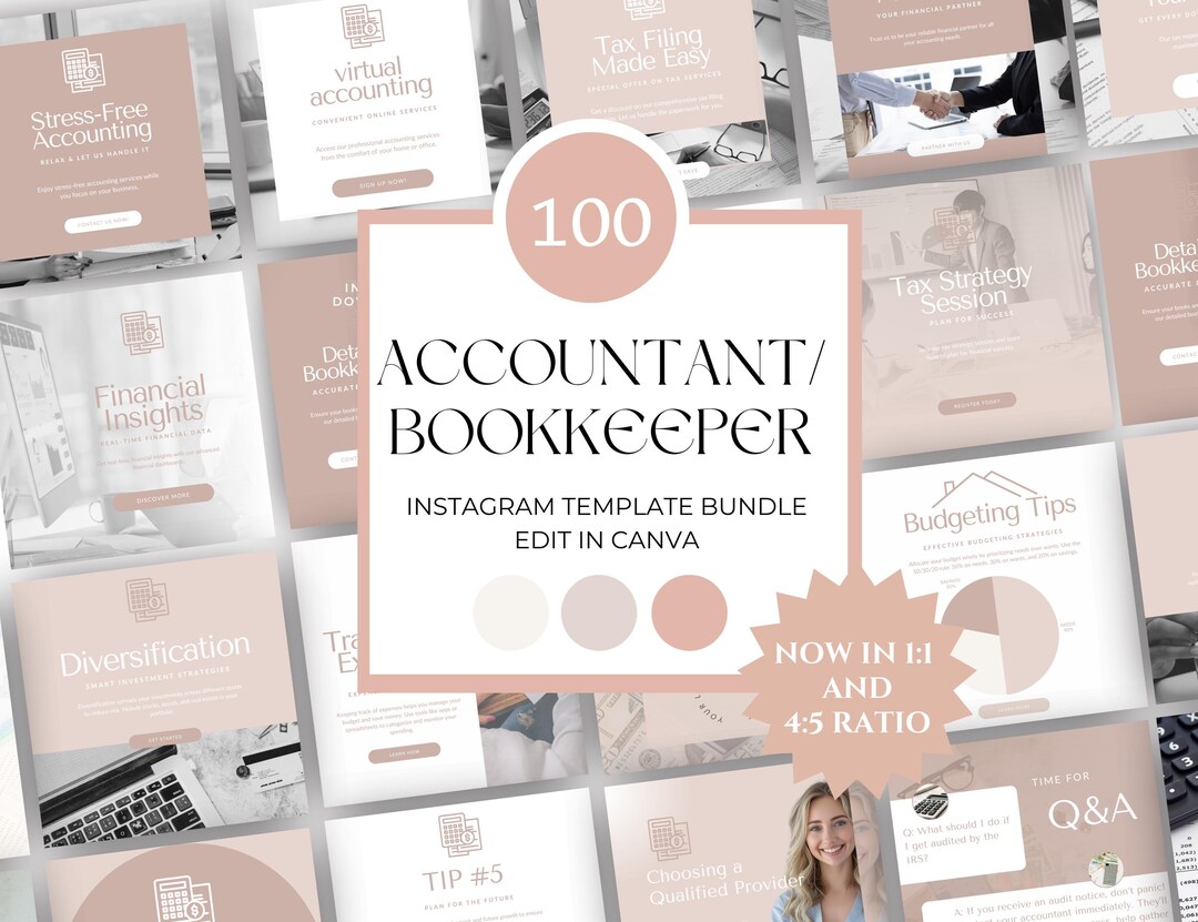Accounting and Bookkeeping Social Media Templates for Small Business ...