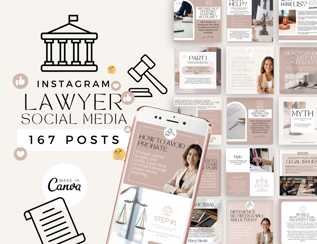 Social Media Posts for Lawyers, Law Firm Instagram, Attorney Templates ...