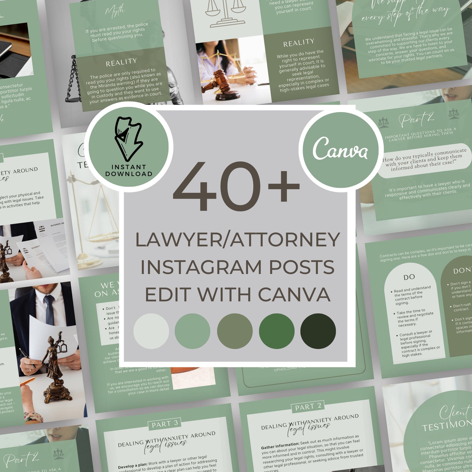 Law Firm Instagram Post Ideas, Sage, Social Media Posts for Lawyers and ...