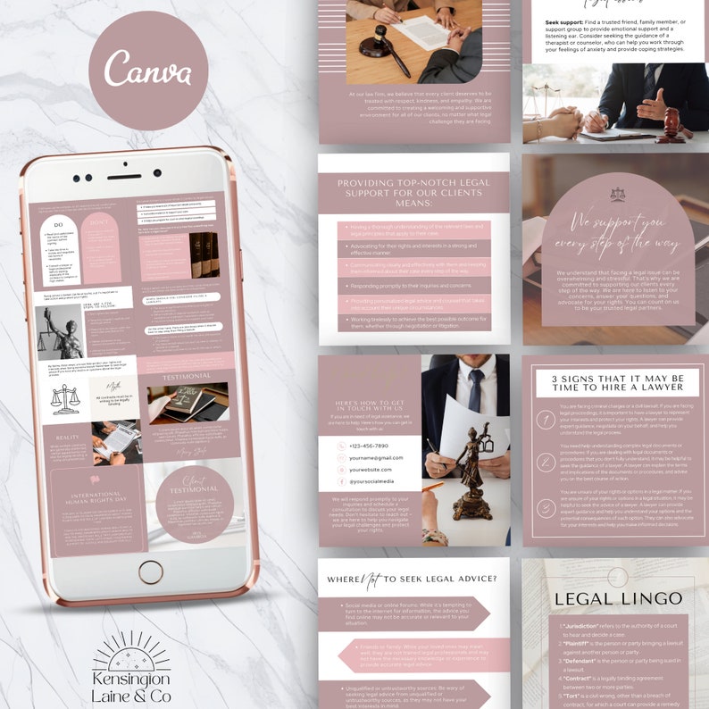 Law Firm Instagram Post Ideas, Blush, Social Media Posts for Lawyers ...